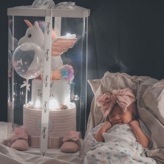 🇸🇬 🔥🔥🔥 2 Tier Diaper Cake - Rainbow Unicorn Baby Hamper for Newborn ...