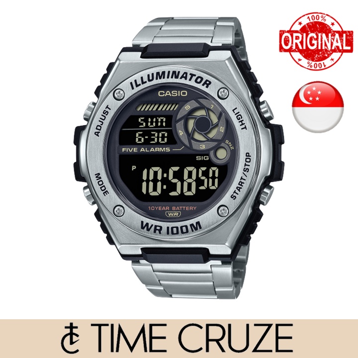 [Time Cruze] Casio MWD-100 Stainless Steel Strap Negative Display ...