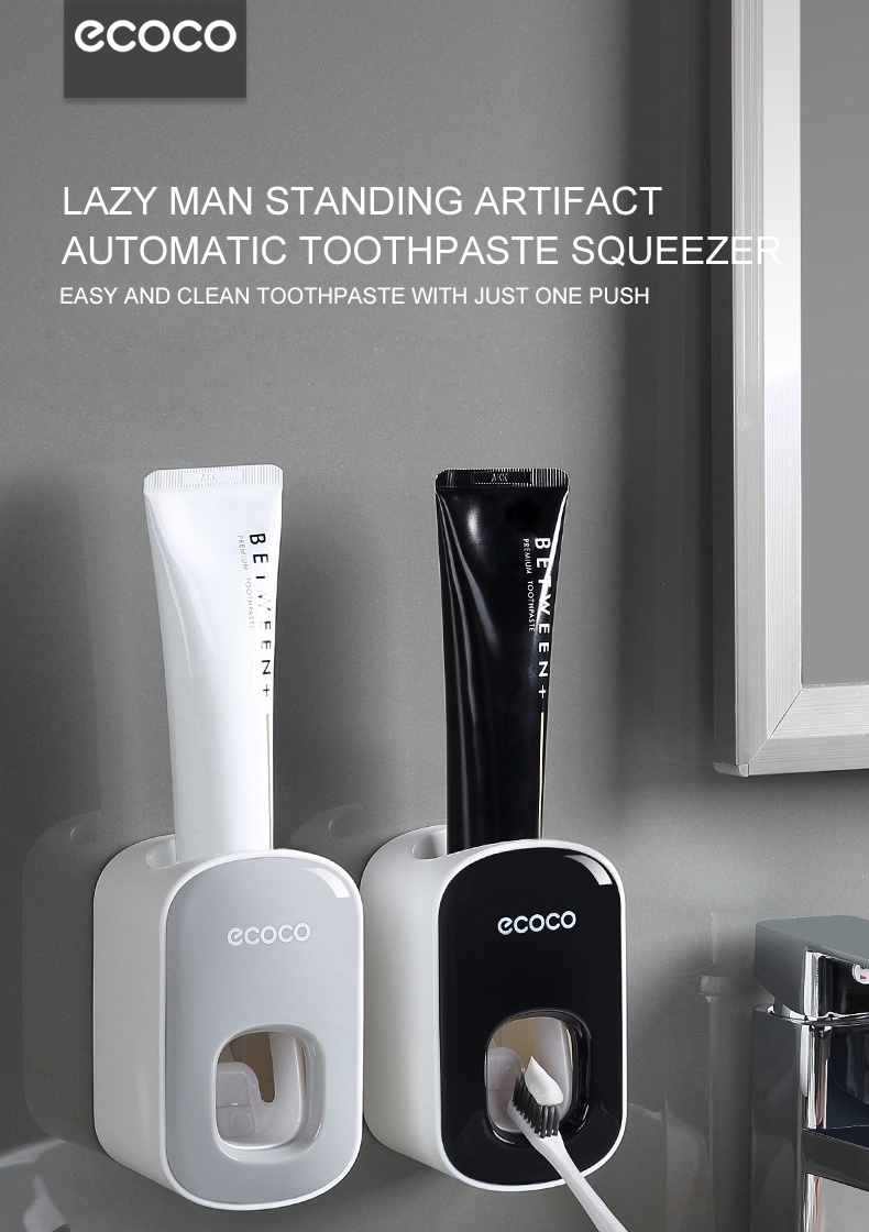 ECOCO Wall Mount Household Automatic Toothpaste Dispenser Toothbrush ...