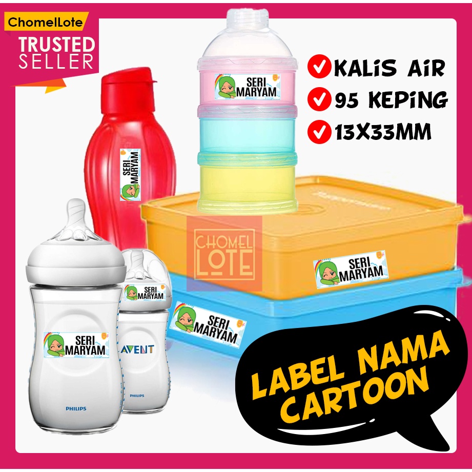 Kartun Sticker Nama, Sticker Buku, Sticker Nama Waterproof, Sticker ...
