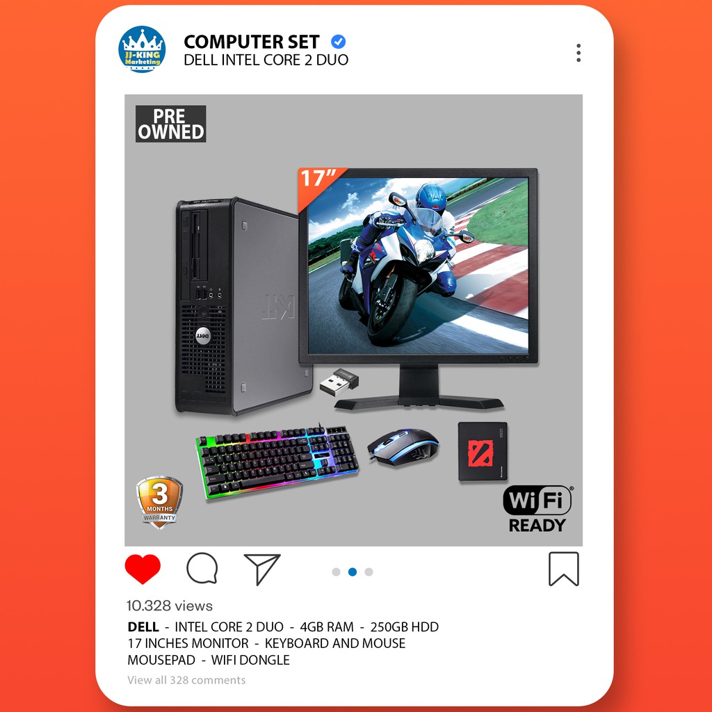 COMPUTER SET PACKAGE ( DELL INTEL CORE 2 DUO , 4GB DDR3 RAM , 250GB HDD ...