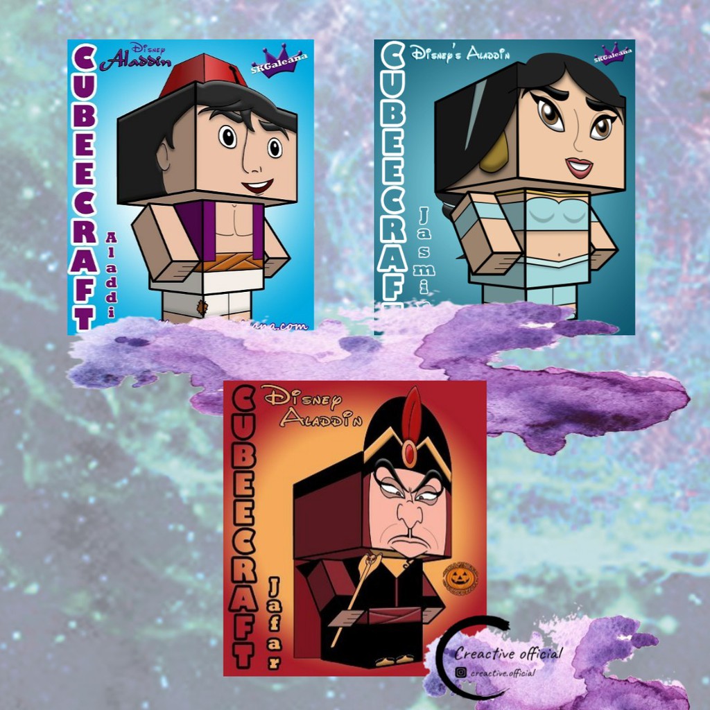 Disney Aladdin PAPER TOY 5-character Educational TOY 3D | Shopee Singapore