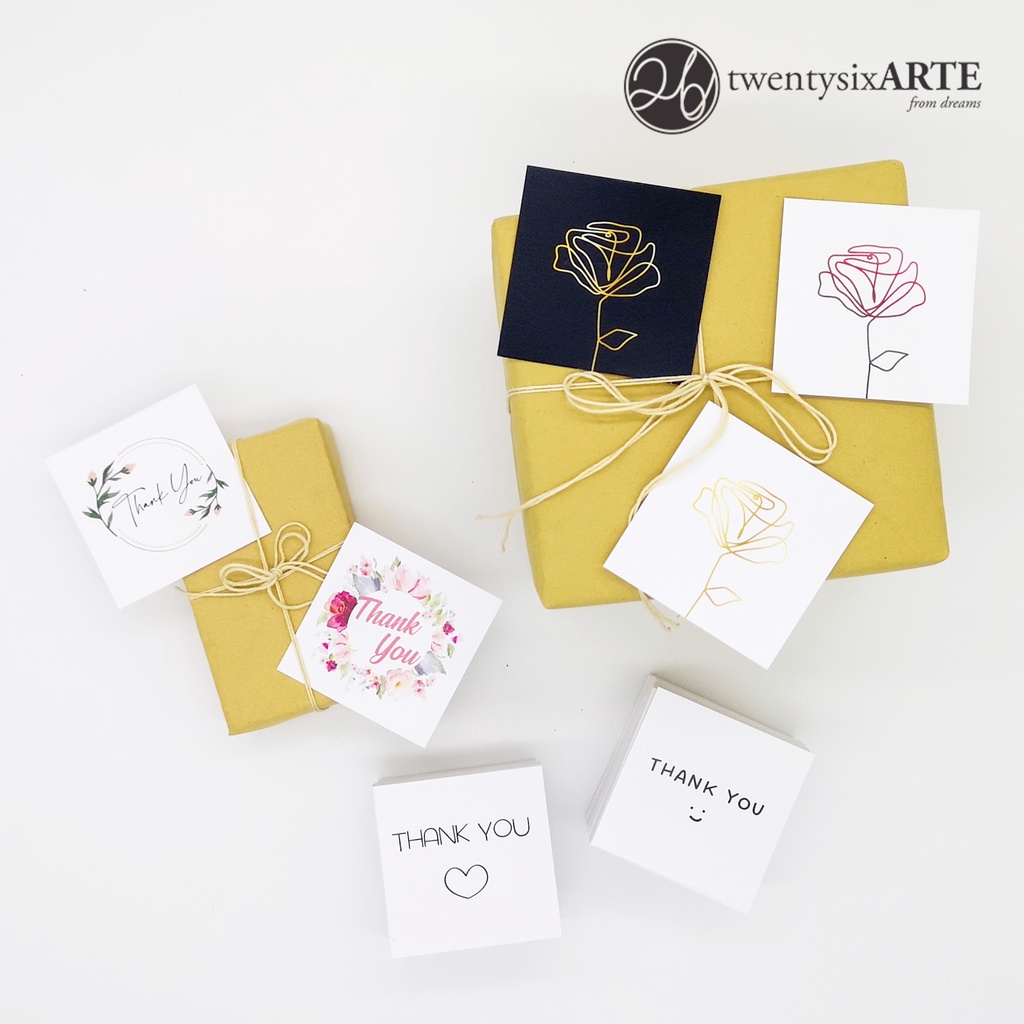20 pcs Square MINI Thank You Cards Simple Greeting Cards Gratitude Gift ...