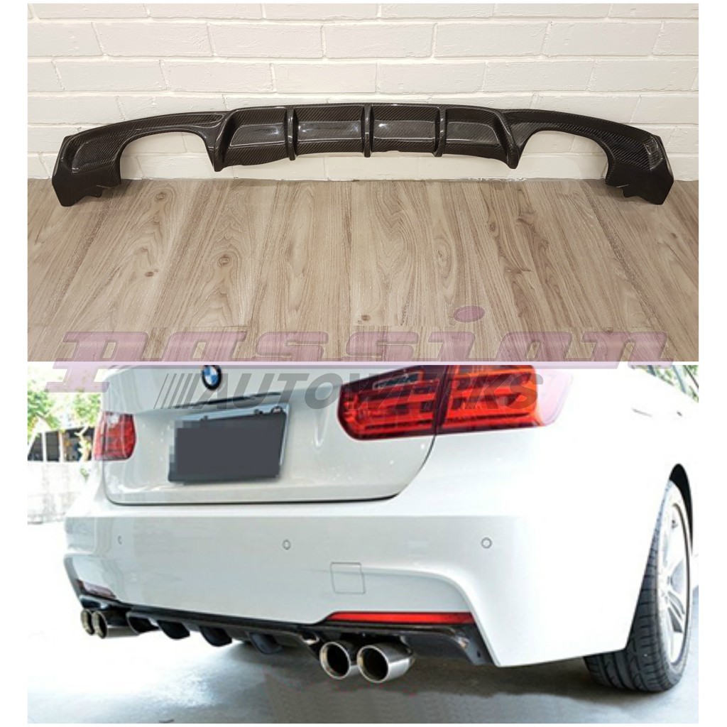 WT24/7 Carbon Fibre Quad Exhaust Rear Bumper Diffuser for BMW F30 3 ...