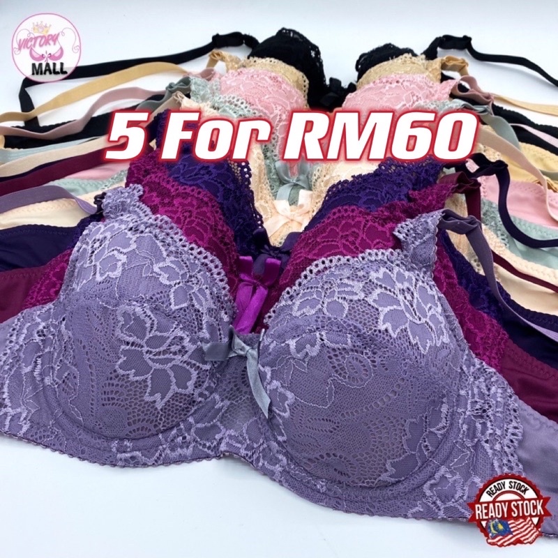 Women Bra Wired Steel Ring 34-44 AB- Cup Baju Dalam Wanita Berwayar ...