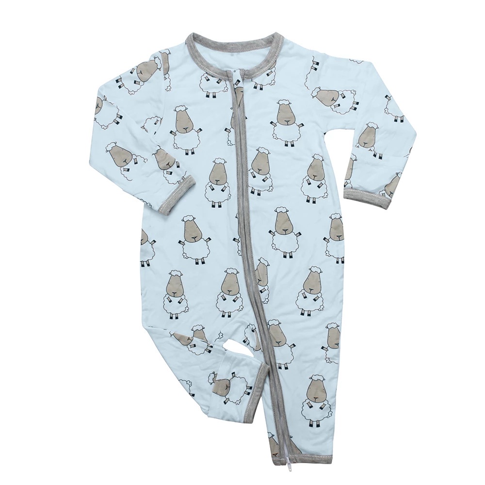 Baa Baa Sheepz Romper Zip Big Sheepz Blue with Grey Border | Shopee ...