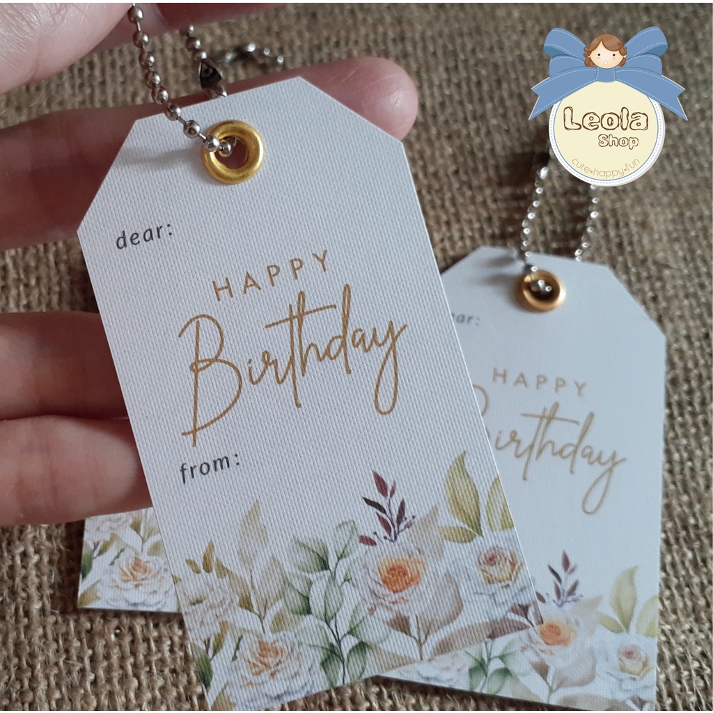 Happy Birthday Hang Tag/ Happy Birthday Greeting Card Gift Hang Tag ...