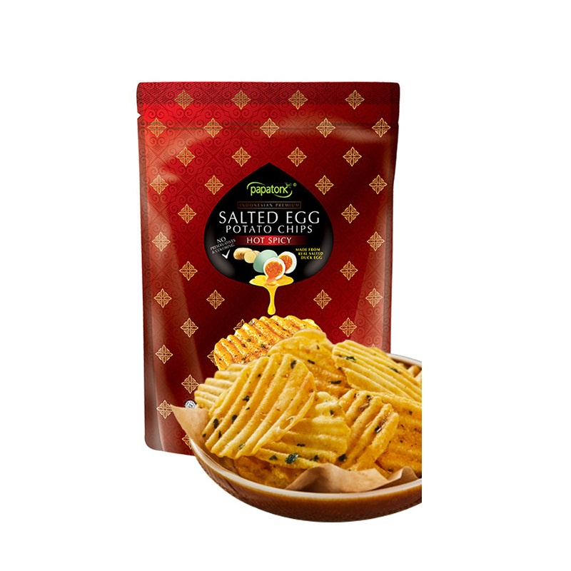 Papatonk Salted Egg Potato Chips Hot & Spicy 100g | Shopee Singapore