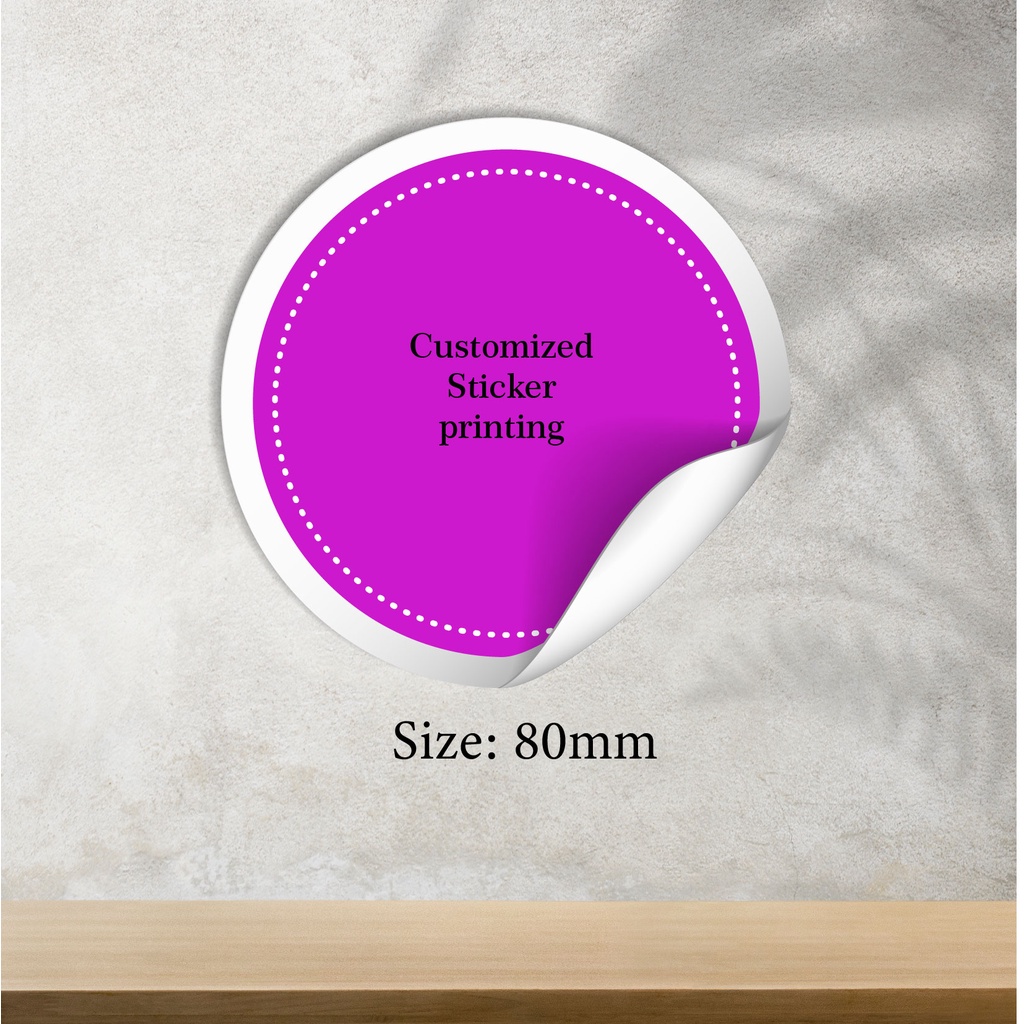 Customize / Personalise sticker labels Printing 8cm | Shopee Singapore
