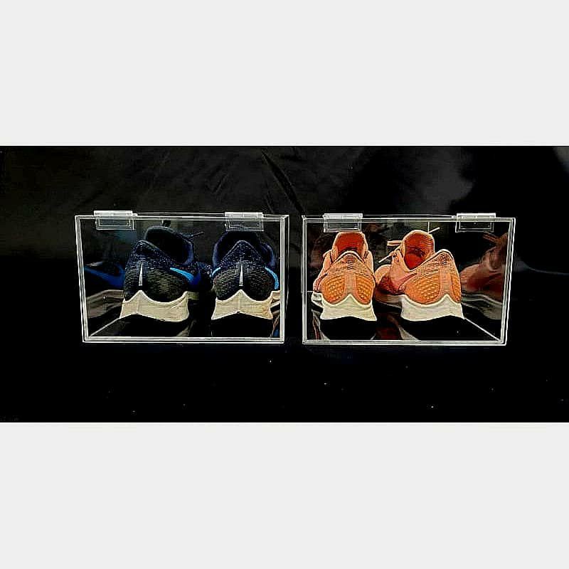 Acrylic Shoe Display Box come with side opening door ( clear ) | Shopee ...