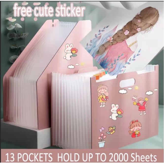 【LOCALFree stickers🔥】DesktopAccordion Expanding A4 File Folder Document ...