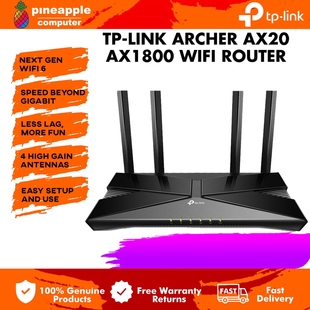 TP-LINK Archer AX20 WiFi6 AX1800 Gigabit Wireless Wi-Fi Router For ...