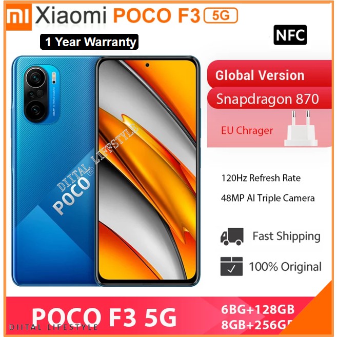Global Version 1 Year Warranty Xiaomi POCO F3 5G Smartphone Snapdragon ...