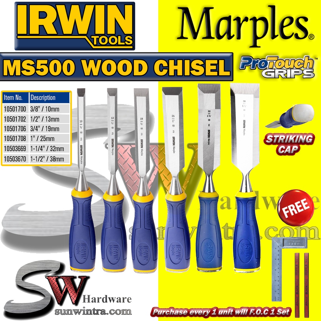 IRWIN MS500 MARPLES WOOD CHISEL 10mm - 38mm 3/8" - 1-1/2" | Shopee ...