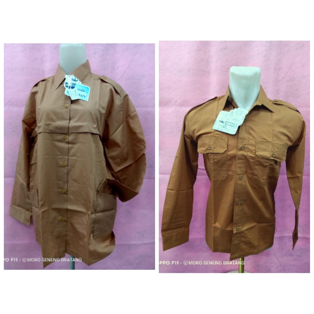TELADAN SD scout school uniform brown LONG top - bottom pockets ...
