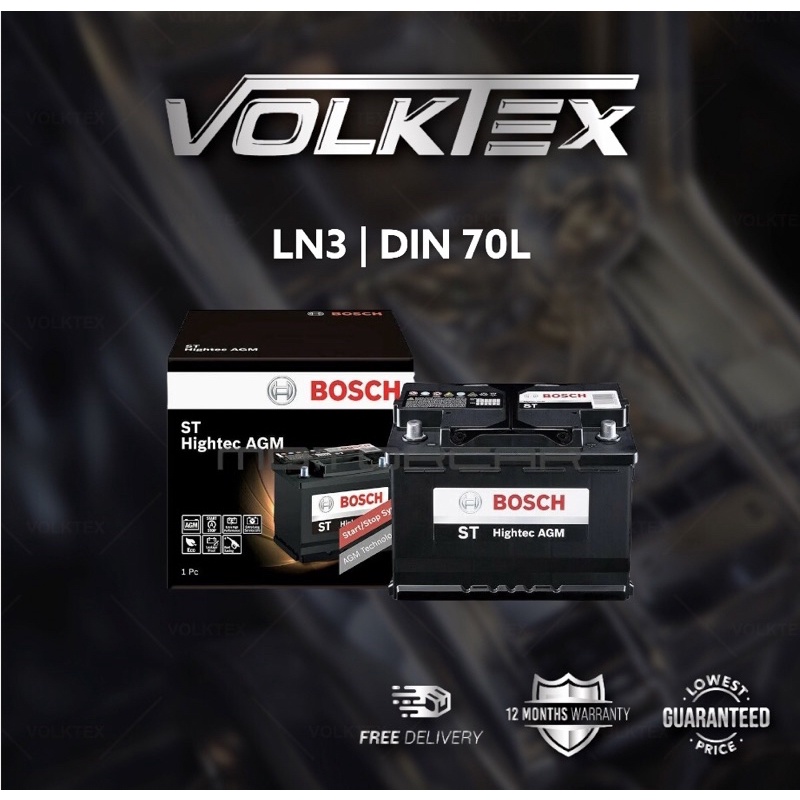 LN3 | DIN70 Bosch AGM Car Battery x70 Hilux Ford Ranger Volkswagen Golf ...