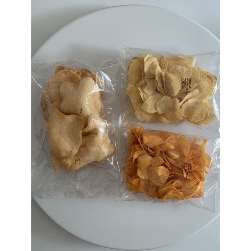 Potato Chips & Prawn Cracker Pack - 虾饼和薯片 - Singapore Snacks - Keropok ...