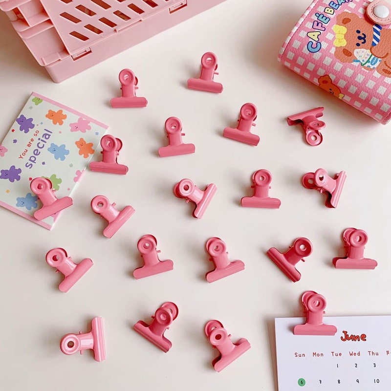 Korean Girl Pink Round Tail Clip Ctue Metal Mini Paper Clips 3CM ...