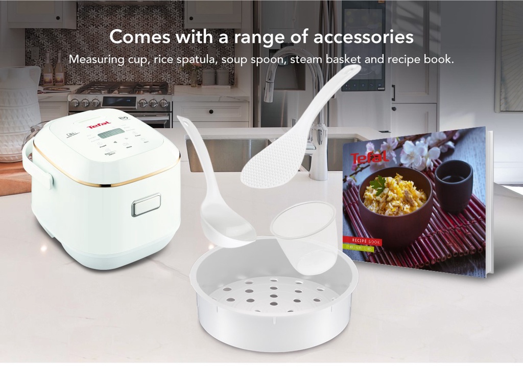 Tefal Mini Fuzzy Spherical Pot Rice Cooker 0.7L RK6011 – 7 Programmes ...