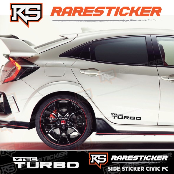 Vtec Turbo Side Sticker Honda Civic Fc (1 Pair) | Shopee Singapore