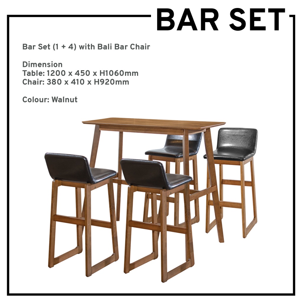 BAR SET 1+4 WITH HIGH CHAIR/BAR TABLES & SETS/KITCHEN DINING FURNITURE ...