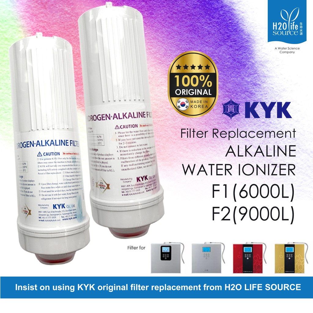 H2O Life Source - KYK Replacement Filter Alkaline Water Ionizer F1 + F2 ...