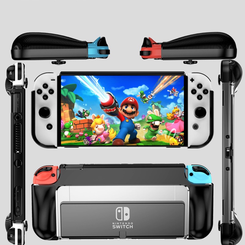 For Nintendo Switch OLED 2021 Dockable Protective Case PC+TPU Shell ...