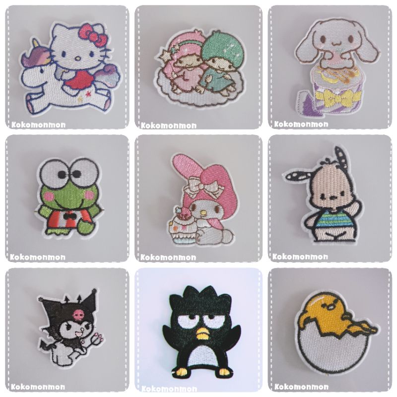Sanrio Characters Embroidery Iron On Patches - Hello Kitty Melody ...