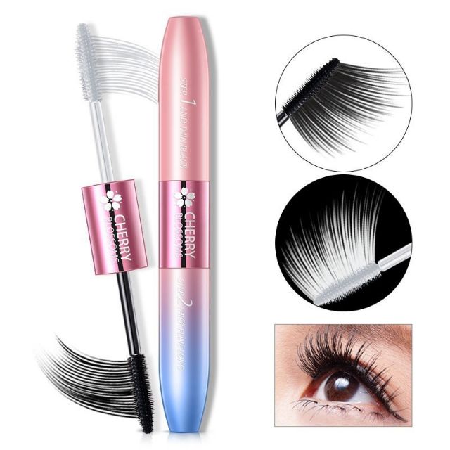 CHERRY BLOSSOM 2 IN 1 Double Mascara Lightening Rolled Long Mascara Big ...