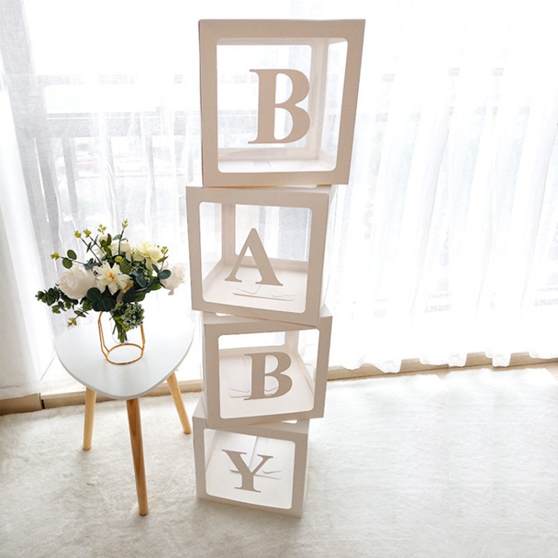 DIY A-Z Alphabet Transparent Balloon Box Boy Girl Happy Birthday Party ...