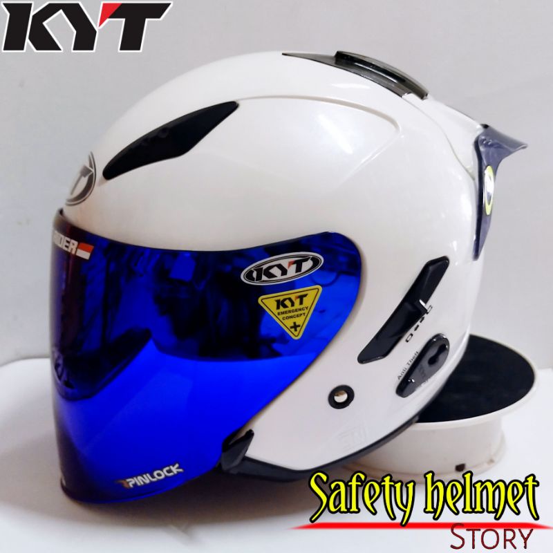 Kyt GALAXY- Modified Handsome Package original Solid white kyt half ...