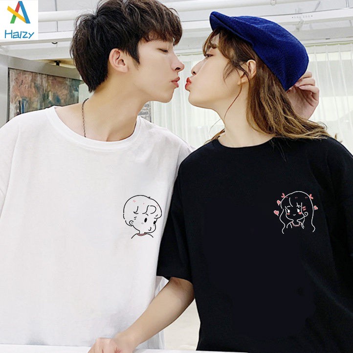 New cotton short-sleeved women t-shirt cotton loose personality short-sleeved couples T-shirt ...