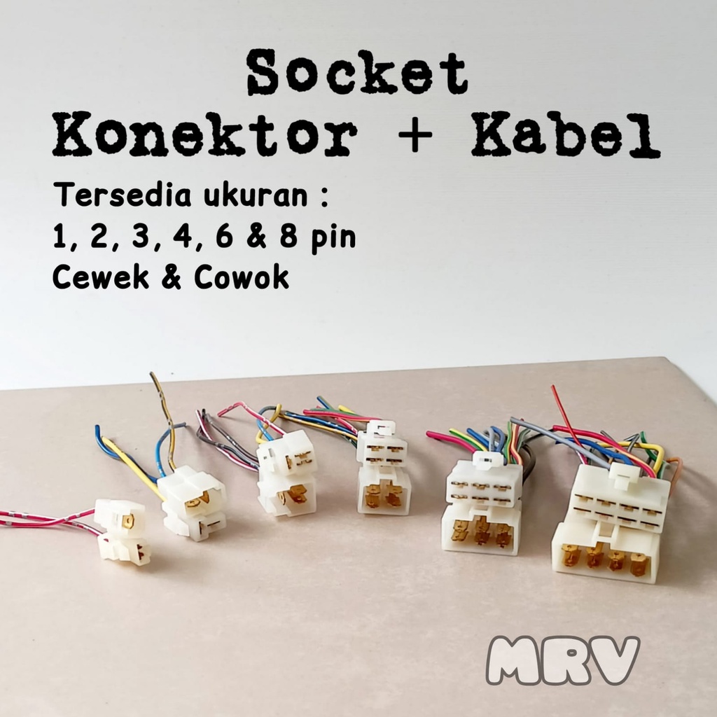 2 PIN SOCKET / 2 PIN CONNECTOR SOCKET + CABLE (NYLON MATERIAL) | Shopee ...