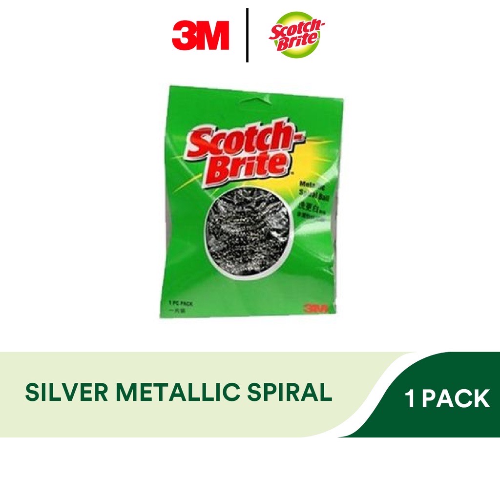 3M Scotch Brite Extra Heavy Duty Stainless Steel Metallic Spiral Ball ...