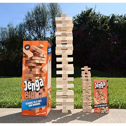 Jenga Giant Family (Stacks to Over 4 Feet) Precision-Crafted Hardwood ...