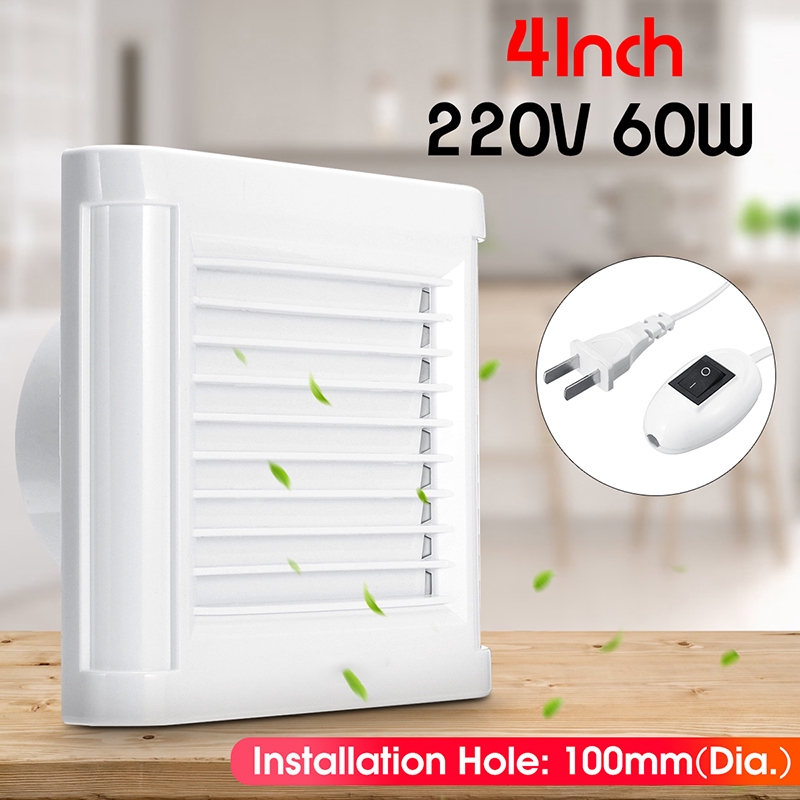 4Inches Mini Exhaust Fan Blower Low Noise Bathroom Kitchen Toilet ...