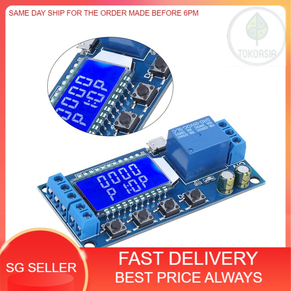 (Ready Stock) XY-LJ02 Cycle Trigger Delay Timer Switch Circuit Electronic Relay Module with LCD ...
