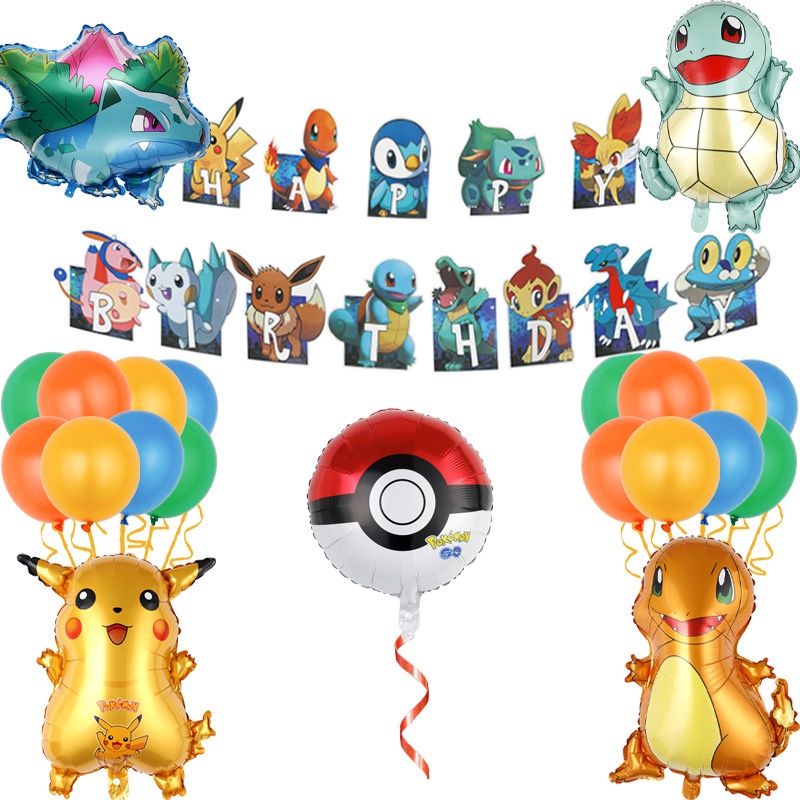 [SG] Pokemon Pokeball Pikachu Charizard Foil Balloons Cartoon Party ...