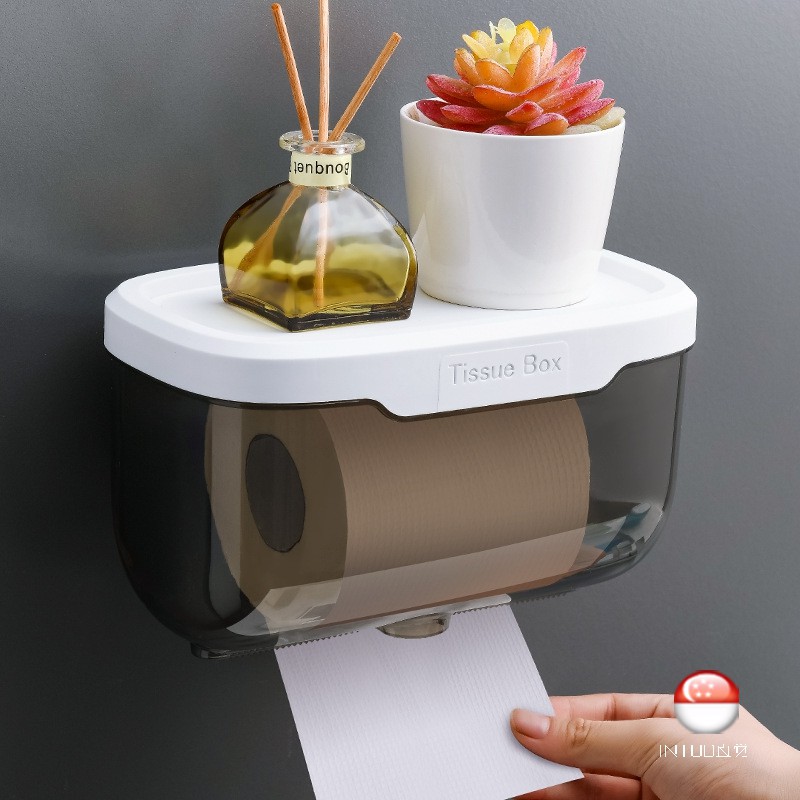 【SG Ready Stock】Tissue Box Holder Wall Mounted Toilet Paper Holder ...