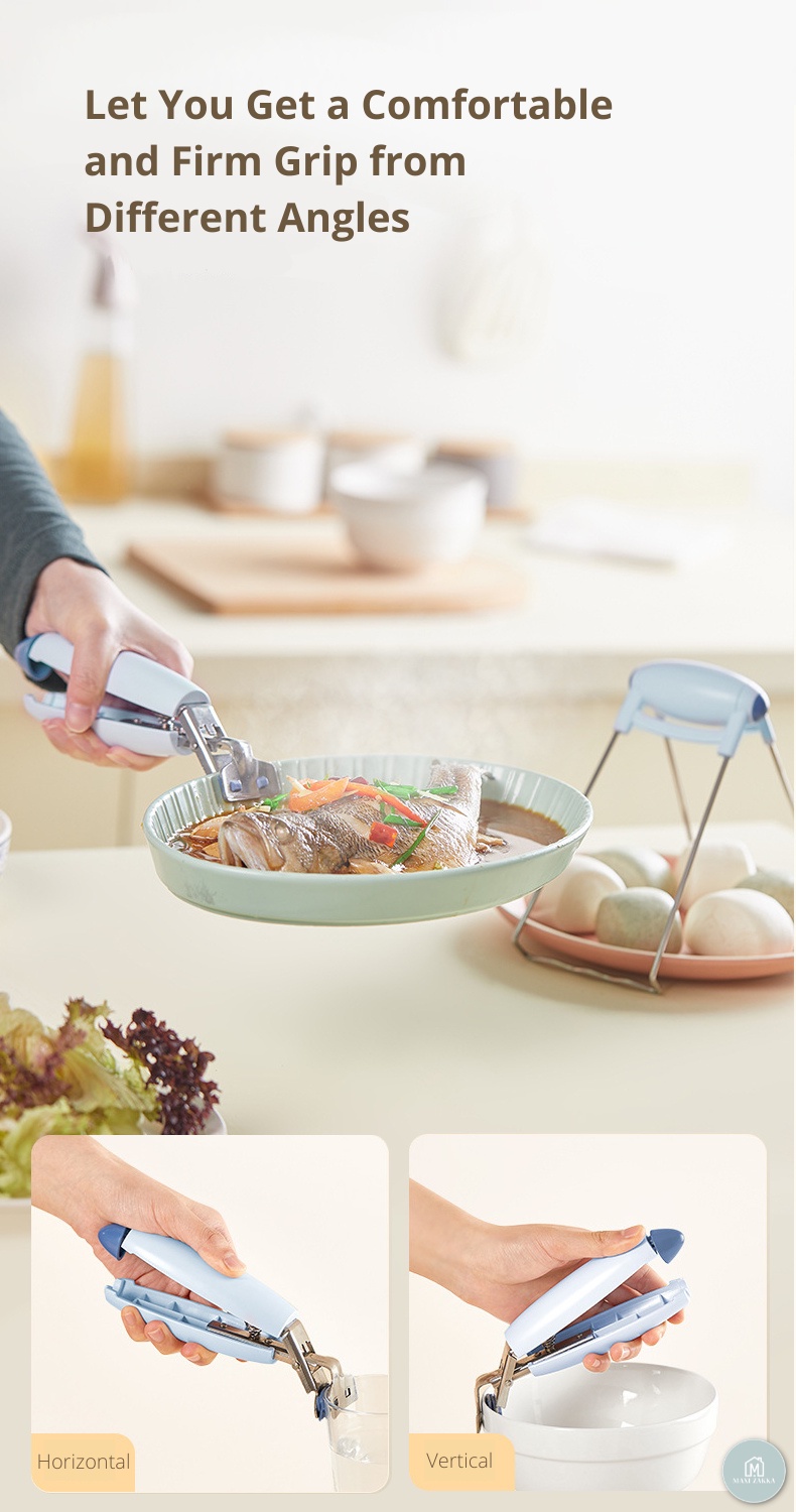 🇸🇬 Ready Stock Hot Bowl Holder Plate Gripper Stainless Steel Pot Clip ...