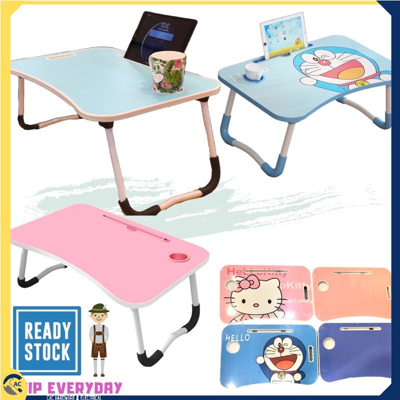 [100% QUALITY] Foldable Laptop Table Bed Table Notebook Table Portable ...