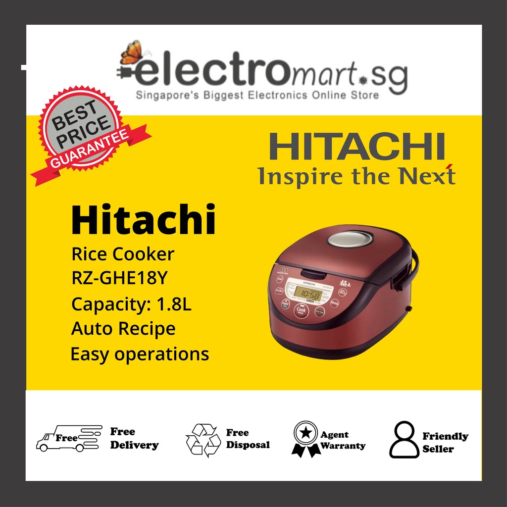 Hitachi RZ-GHE18Y Rice Cooker | Shopee Singapore