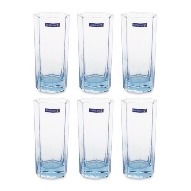 Luminarc blue polygonal cup set | Shopee Singapore