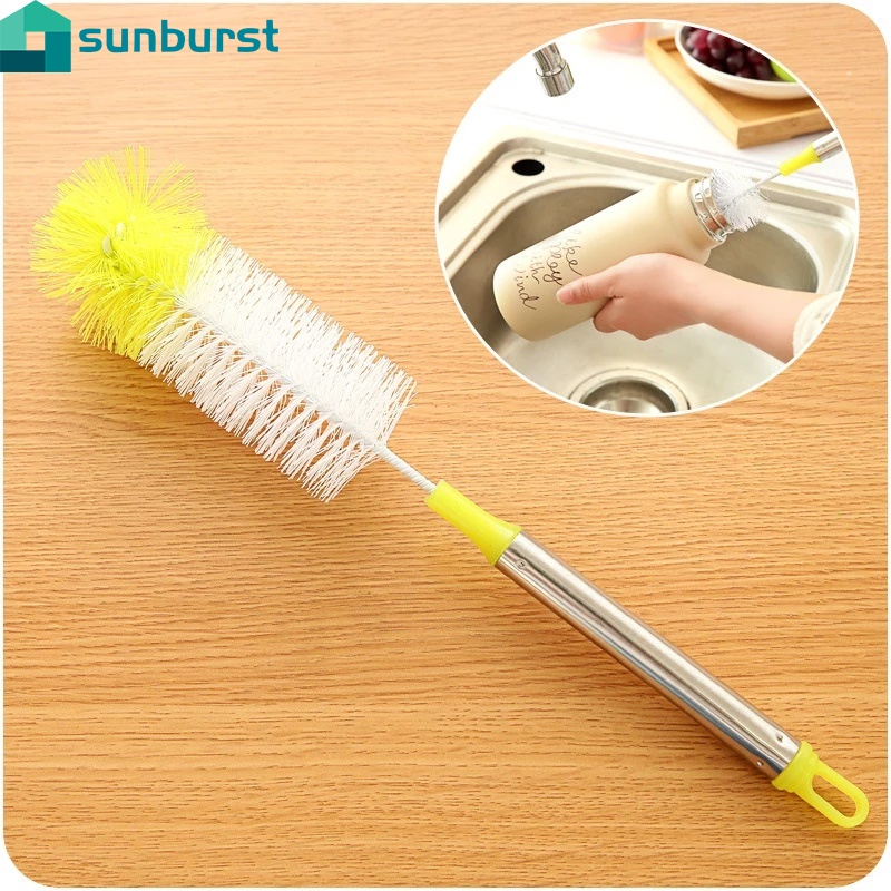 Color Bendable Long Handle Cup Washing Brush / Hangable Glass Bottle ...