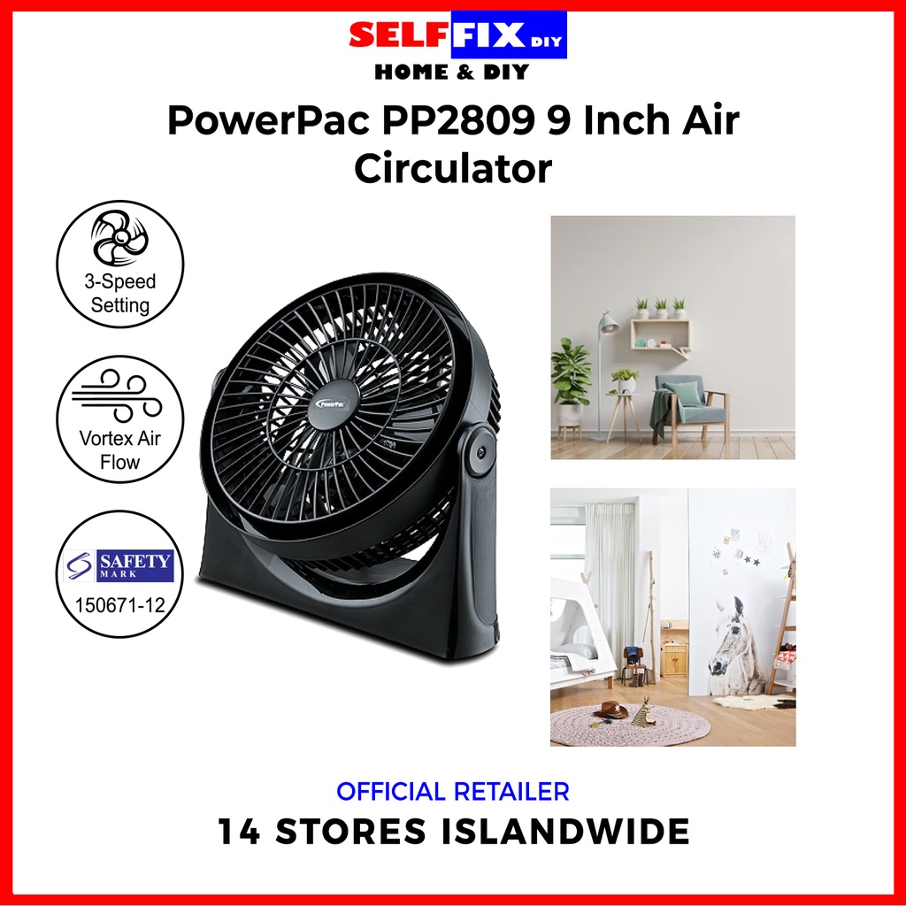 PowerPac 9 Inch Air Circulator Table Fan (PP2809) | Shopee Singapore