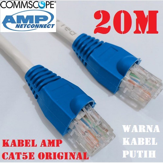 Lan Cable Cat5 20M UTP AMP Commscope Original Ready To Use 20 Meters | Shopee Singapore