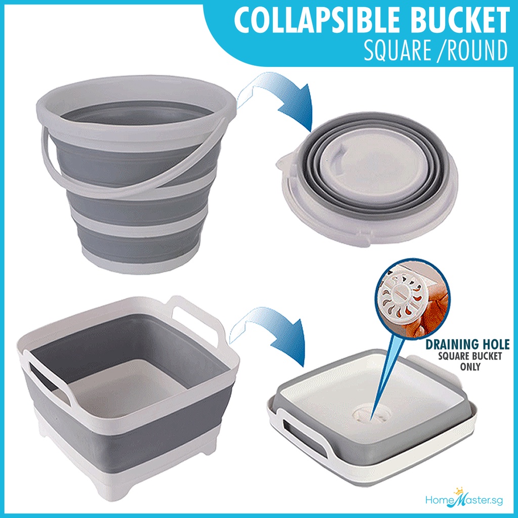[SG Ready Stock] Foldable Bucket/Basin/Pail*Collapsible*Space Saving ...