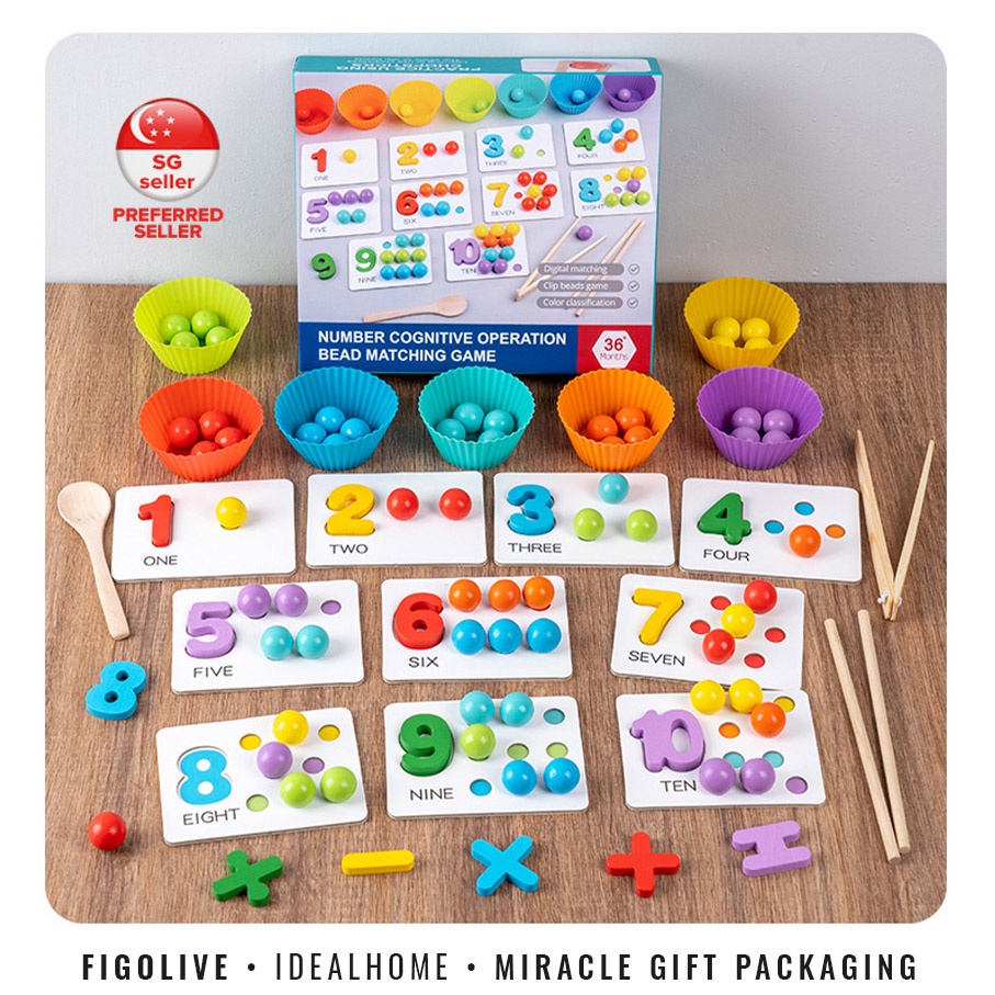 [SG Seller] Math Toys / Sorting Beads / Chopstick Spoon Training ...