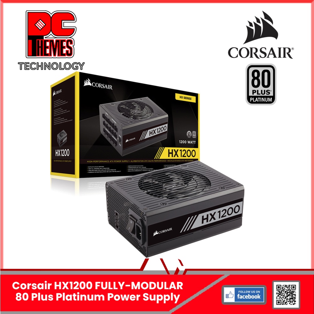 Corsair HX1200 FULLY-MODULAR 80 Plus Platinum Power Supply | Shopee ...