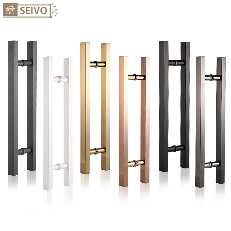 Stainless Steel Pull/Push Wooden Door Handle, Glass Entry Door Handle ...